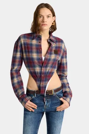 Dsquared2 Plaid Deep Cut Shirt - Fantasy