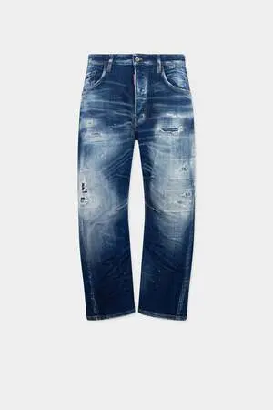 Dsquared2 Medium Wash Distressed Stretch Denim Jeans - Blue