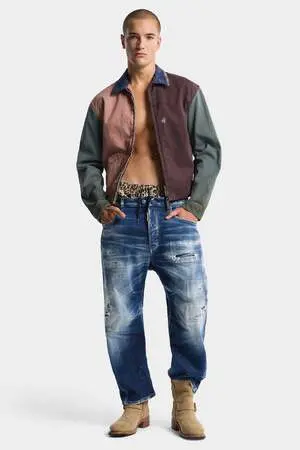 Dsquared2 Medium Wash Distressed Stretch Denim Jeans
