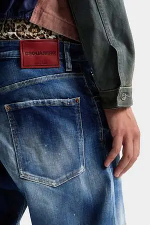 Dsquared2 Medium Wash Distressed Stretch Denim Jeans