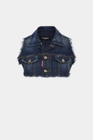 Dsquared2 Denim Cropped Vest - Blue