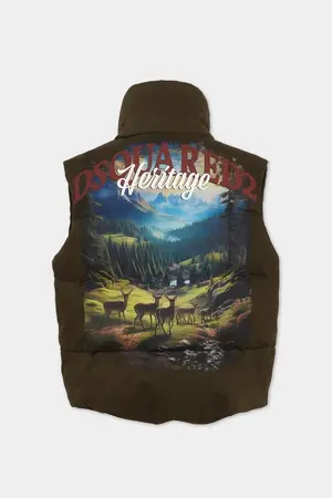 Dsquared2 Printed Cotton Ball Puff Vest