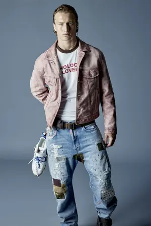 Dsquared2 Medium Wash Kawaii Jeans With Patches And Distressing