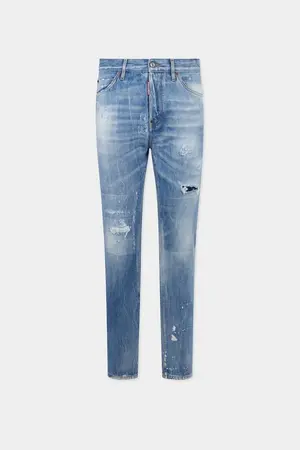 Dsquared2 Light Wash Teddy Jeans - Blue