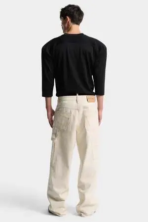Dsquared2 Raw Wash Shiny Baggy Carpenter Jeans - Black