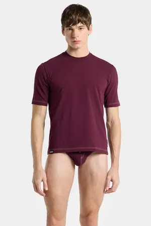 Dsquared2 Tape V-neck T-shirt - Bordeaux