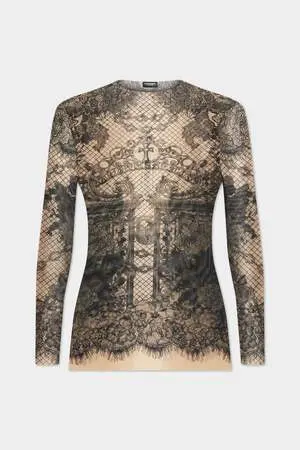 DSQUARED2 Dsquared2 Tattoo Print Mesh T-shirt