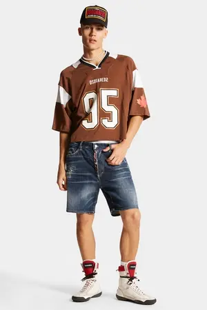 Dsquared2 Dark Easy Ripped Wash Marine Denim Shorts - Blue