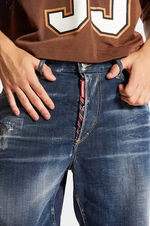 Dsquared2 Dark Easy Ripped Wash Marine Denim Shorts