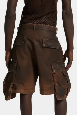 Dsquared2 Coated Denim Cargo Shorts