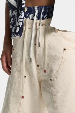 Dsquared2 Carpenter Shorts With Raw Wash And Rivet Detailing