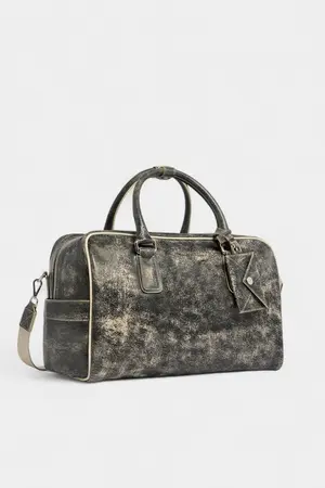 Dsquared2 Cracked Leather Duffle Bag