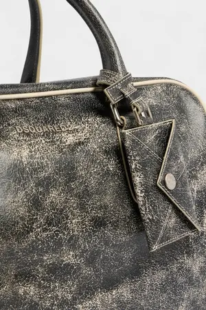 Dsquared2 Cracked Leather Duffle Bag