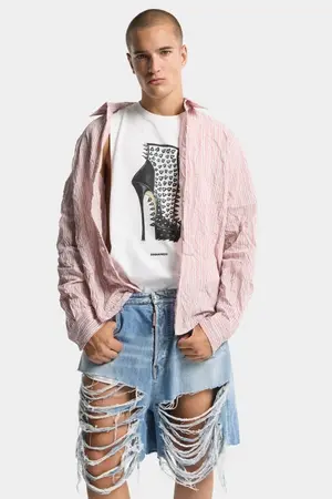 Dsquared2 Light Destroyed Wash Surfer Shorts