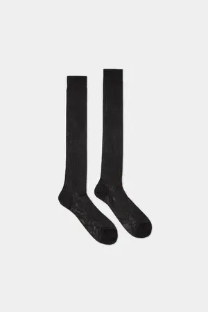 Dsquared2 Ribbed Knee-high Socks - Black