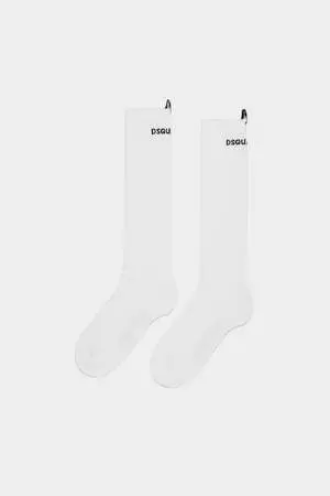 Dsquared2 Ribbed Logo Knee High Socks