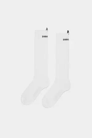 Dsquared2 Ribbed Logo Knee High Socks