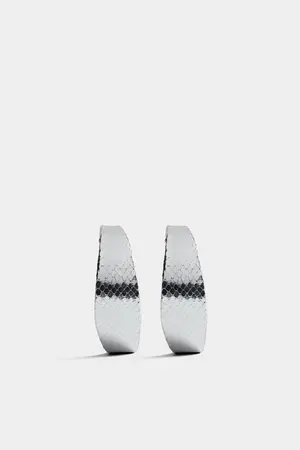 Dsquared2 Glamour Embossed Leather Earrings - Silver