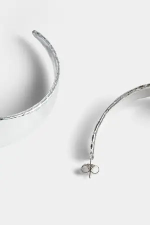 Dsquared2 Glamour Embossed Leather Earrings - Silver