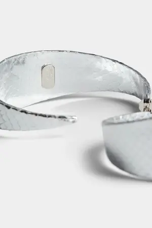 Dsquared2 Glamour Embossed Leather Earrings - Silver