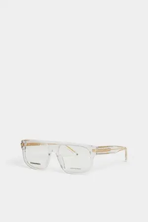 Dsquared2 Crystal Acetate Rectangle Optical Eyeglasses - Black