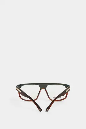 Dsquared2 Crystal Acetate Rectangle Optical Eyeglasses - Brown