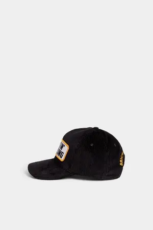 Dsquared2 Corduroy Baseball Cap With Patch Detail - Black