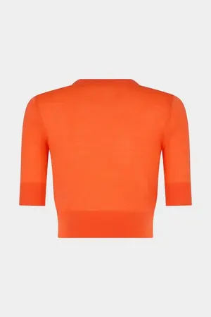 Dsquared2 Cropped Short Sleeve Knit Pullover