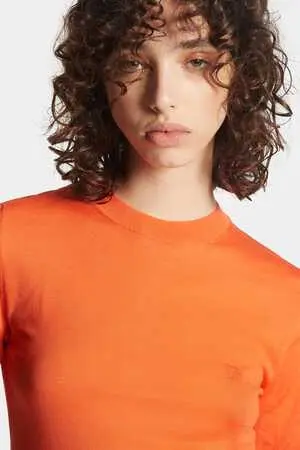 Dsquared2 Cropped Short Sleeve Knit Pullover
