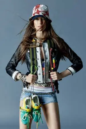 Dsquared2 Leather Jacket With Contrasting Cuffs And Woven Edging