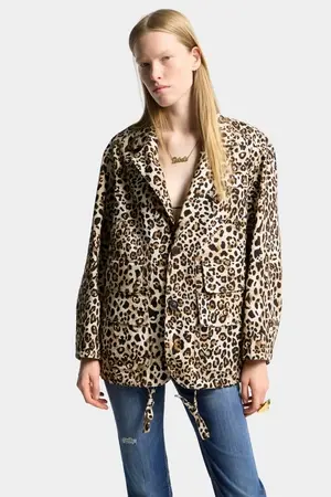 Dsquared2 Wild2 Print Stretch Cotton Field Jacket