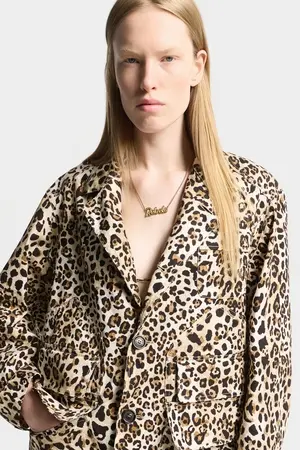 Dsquared2 Wild2 Print Stretch Cotton Field Jacket