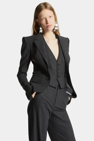 Dsquared2 Bianca Pinstripe Wool Blazer - Fantasy