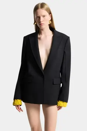 Dsquared2 Single-breasted Blazer With Contrast Cuffs