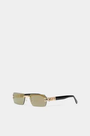 Dsquared2 Rectangle Sunglasses With Detachable Chain - Gold