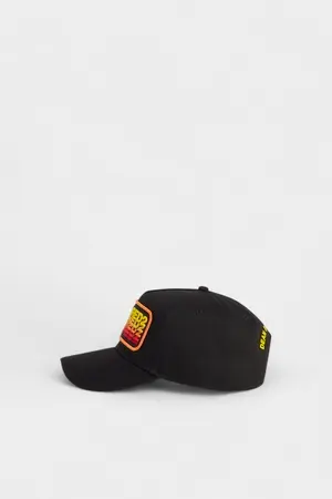 Dsquared2 Gabardine Baseball Cap With Logo Patch - Black