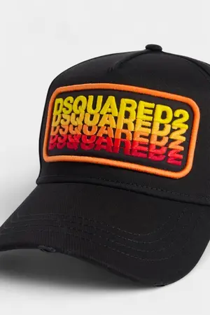 Dsquared2 Gabardine Baseball Cap With Logo Patch - Black