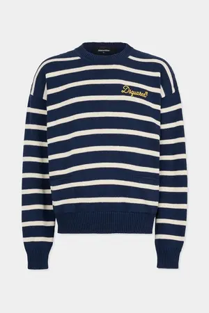 Dsquared2 Striped Knit Pullover - Grey