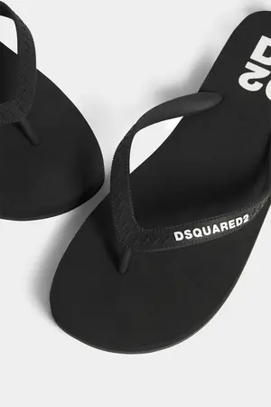 Dsquared2 Flip Flops With Logo Detail - Black