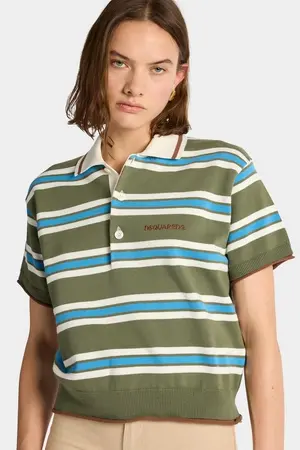 Dsquared2 Striped Knit Polo Shirt