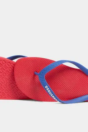 Dsquared2 Logo Flip Flops - Red