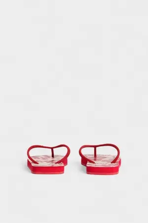 Dsquared2 Rebel Hibiscus Flip Flops - Fantasy