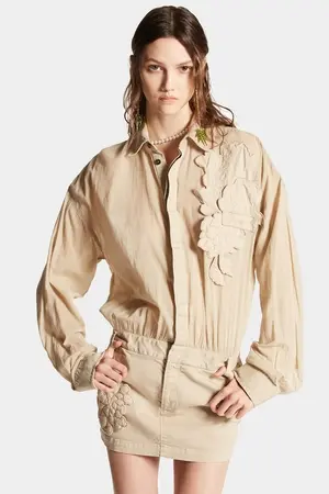 Dsquared2 Blossom Patch Shirt Dress