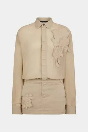 Dsquared2 Blossom Patch Shirt Dress - Grey