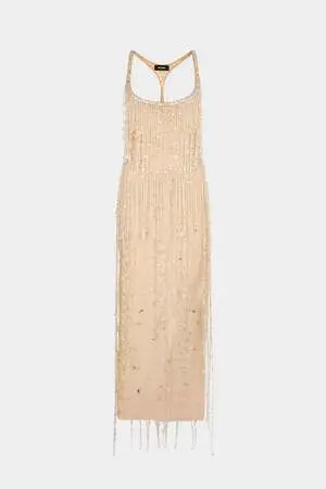 Dsquared2 Embellished Tasseled Maxi Gown - Black