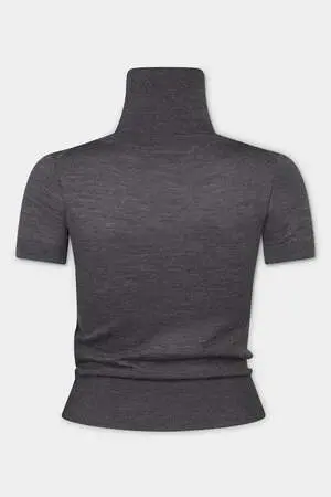 Dsquared2 Short Sleeve Turtleneck Pullover In Fine Wool
