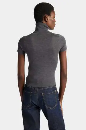Dsquared2 Short Sleeve Turtleneck Pullover In Fine Wool