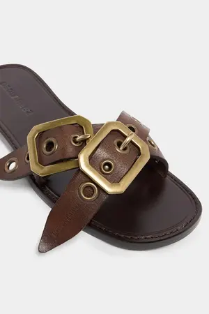 Dsquared2 Twin Flat Sandals With Studded Straps