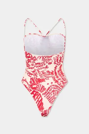 Dsquared2 Rebel Hibiscus One-piece Swimsuit - Fantasy