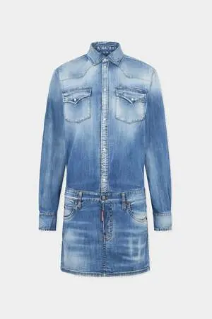 Dsquared2 Denim Shirt Dress - Blue